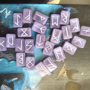 Hand Crafted | Other | 24 Purple And White Norse Runes Resin | Poshmark